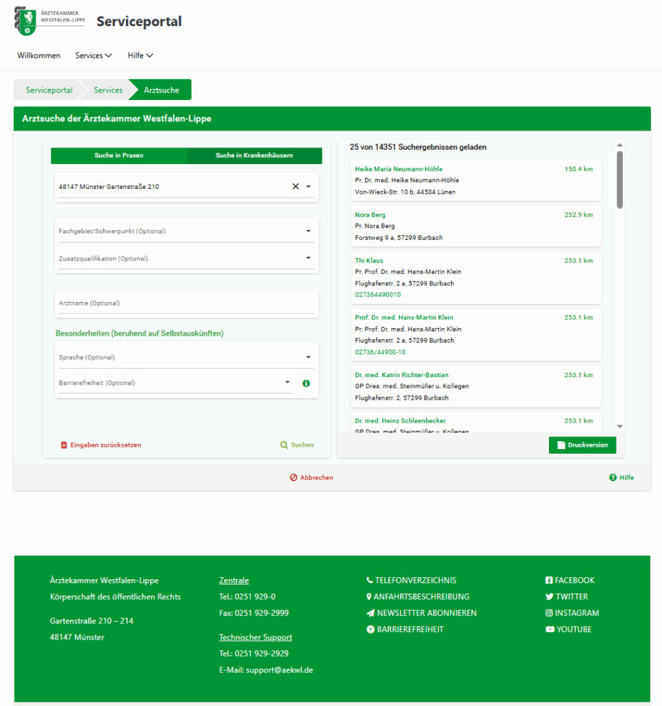 Ärztekammer Westfalen-Lippe. | Virtimo AG